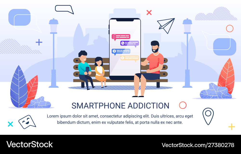 Informational flyer written smartphone addiction Vector Image