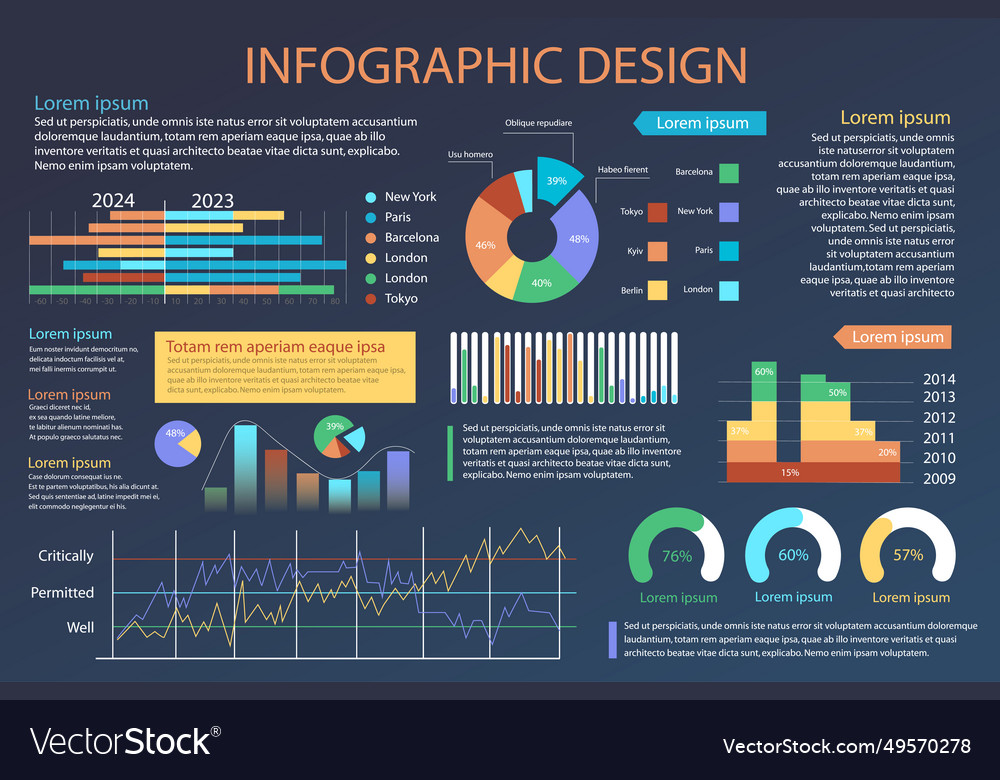 Mega set of infographic elements data Royalty Free Vector