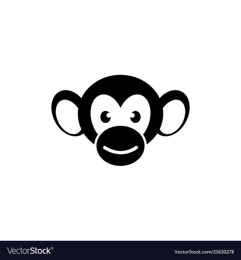 Monkey face flat icon Royalty Free Vector Image