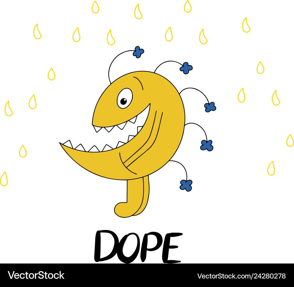 Monster with funny inscription Royalty Free Vector Image