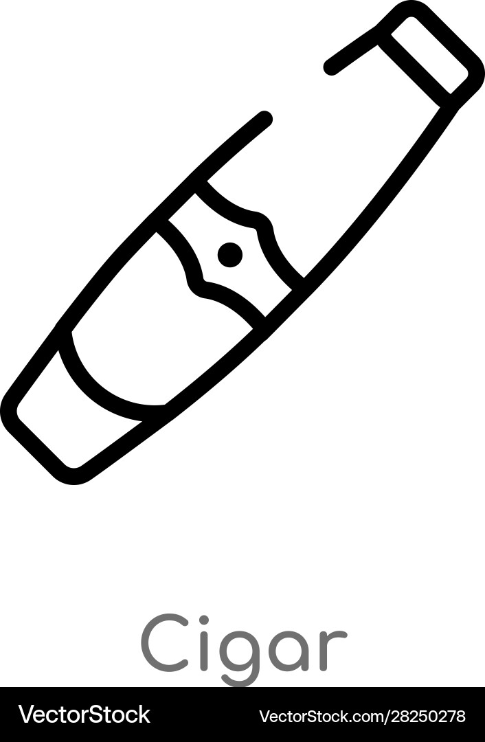 Outline cigar icon isolated black simple line Vector Image
