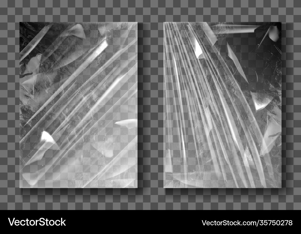 Plastic film transparent cellophane stretch wrap Vector Image