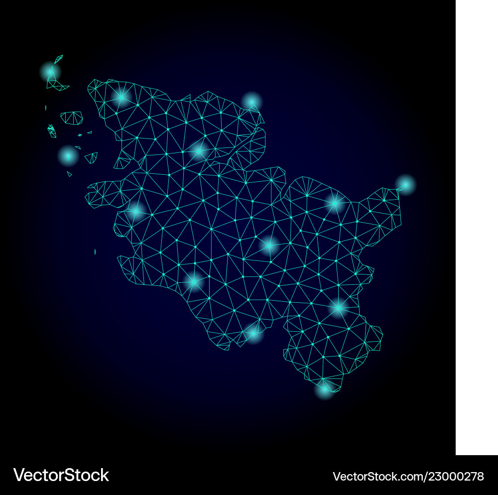 Polygonal 2d mesh map of schleswig-holstein state Vector Image