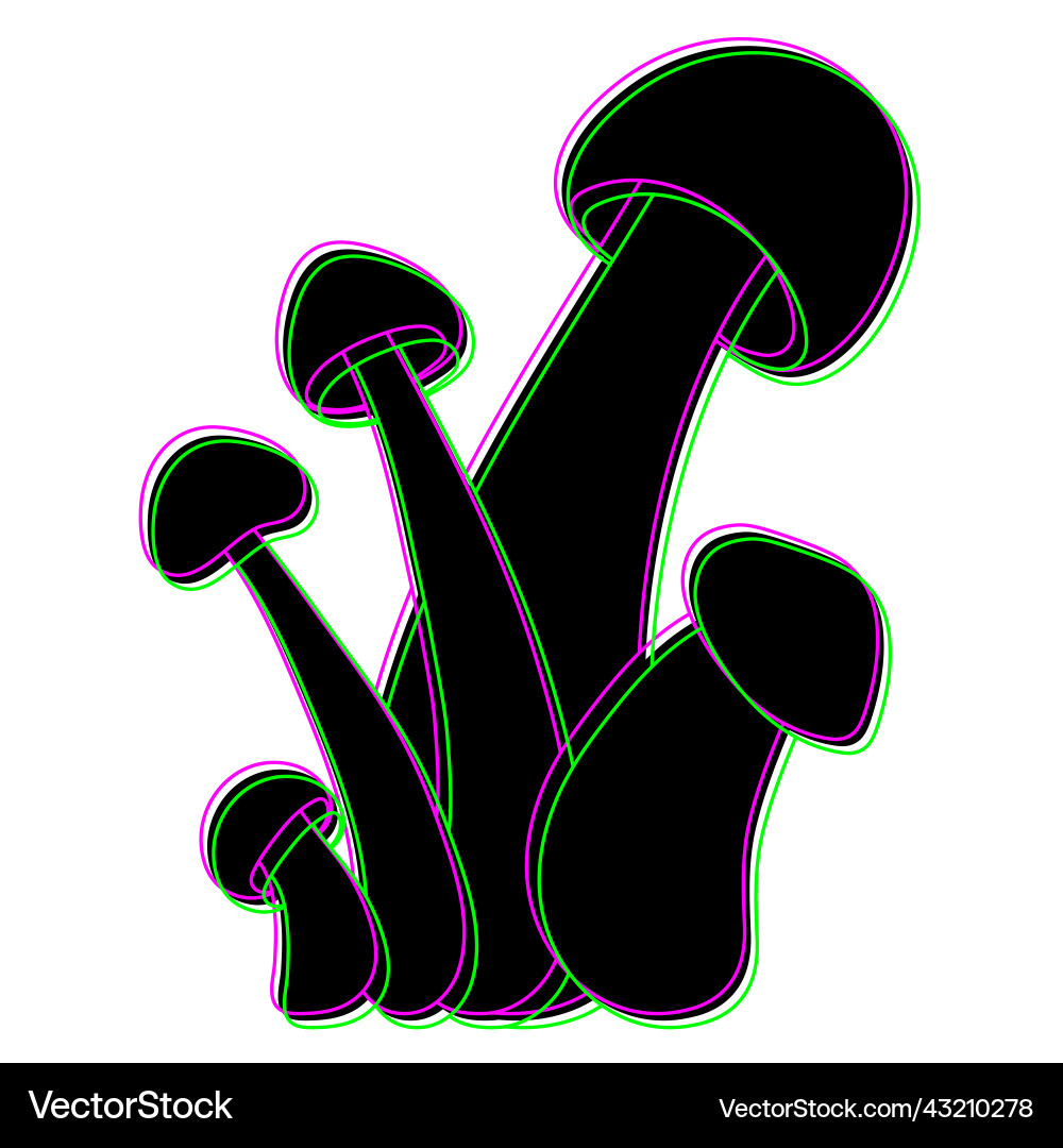 Set of mushrooms simple Royalty Free Vector Image