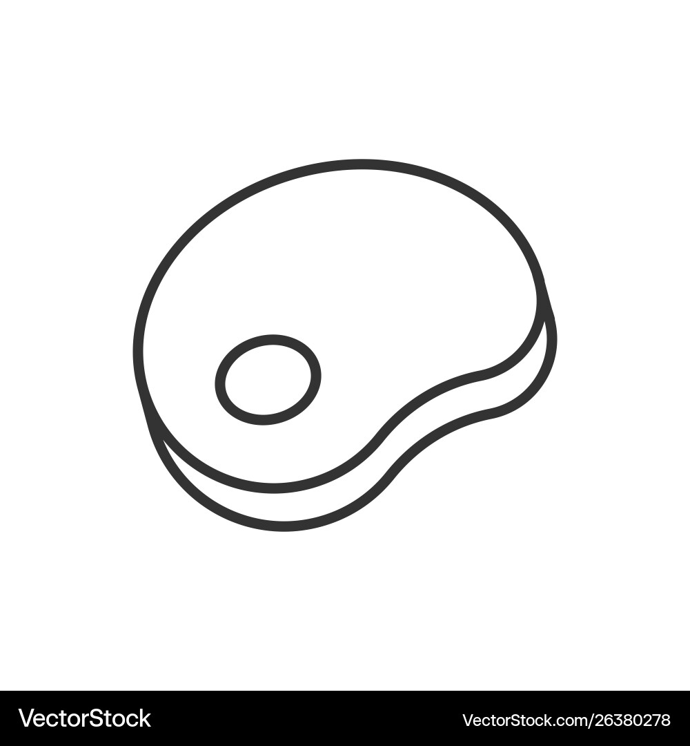 Steak meat outline icon on white background Vector Image