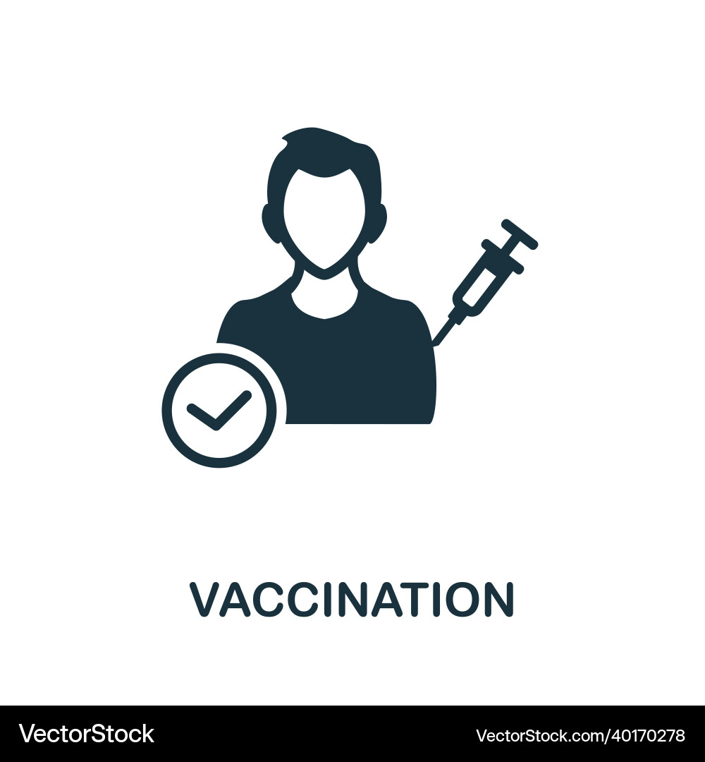 Vaccination icon monochrome sign from Royalty Free Vector