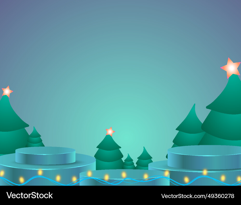 Winter with christmas garlands 3d Royalty Free Vector Image