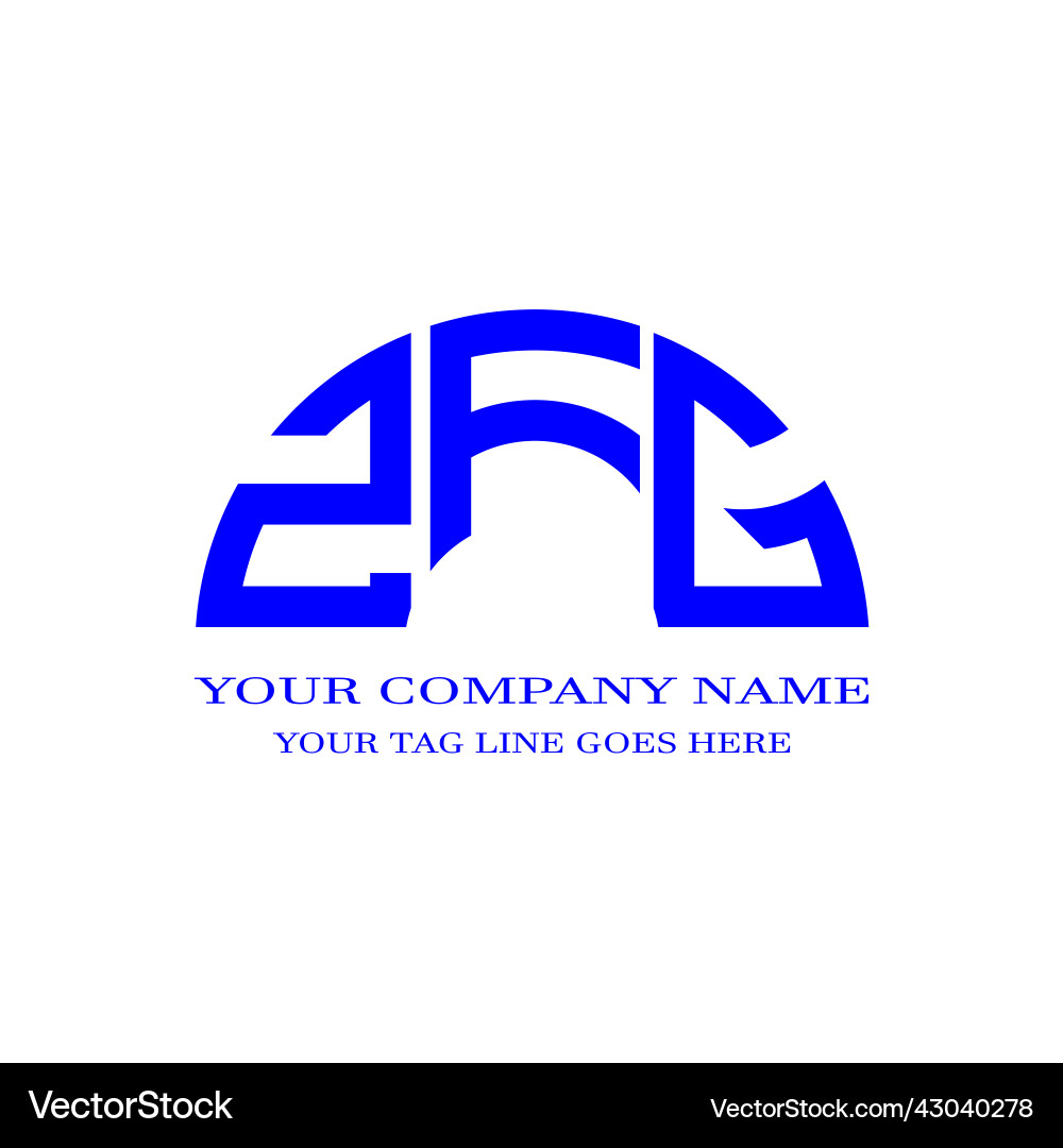 Zfg letter logo creative design with graphic Vector Image