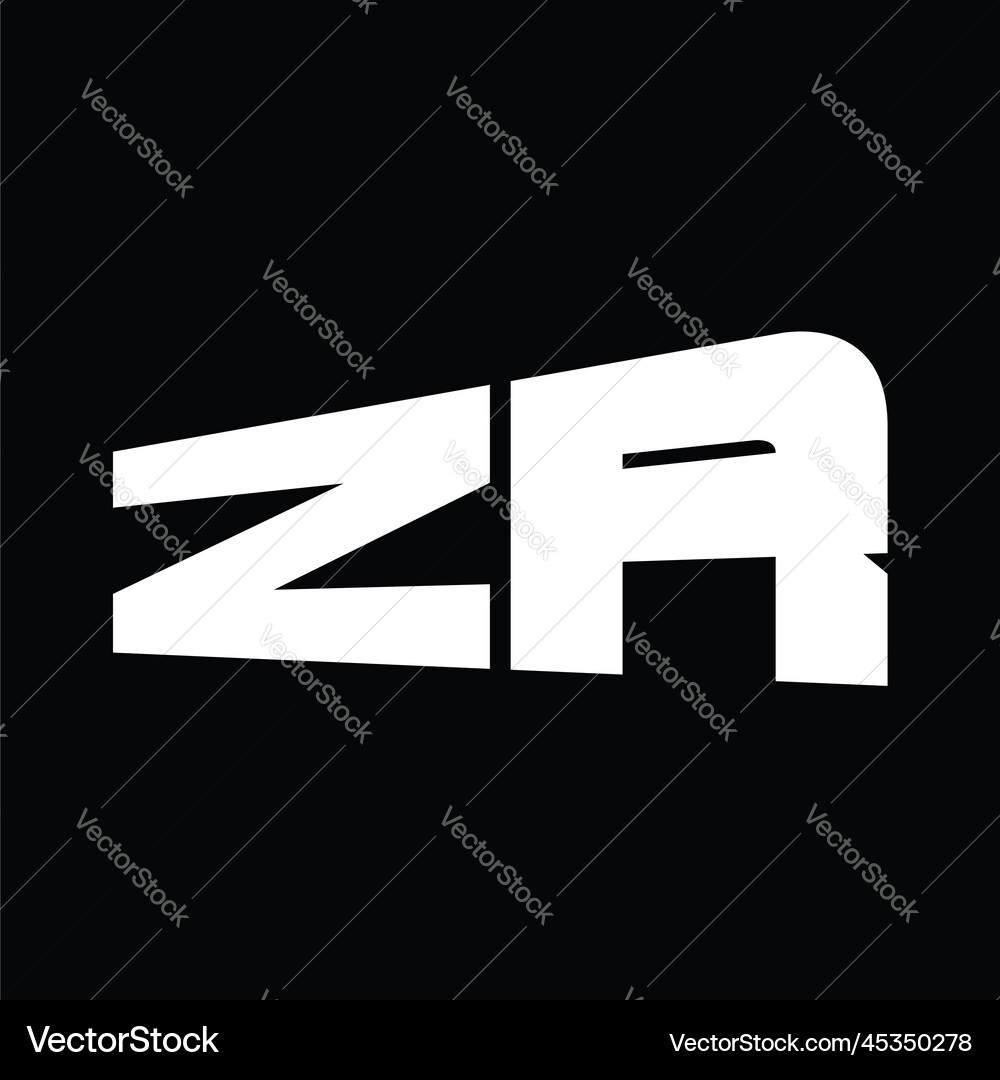 Zr logo monogram big alphabet design template Vector Image