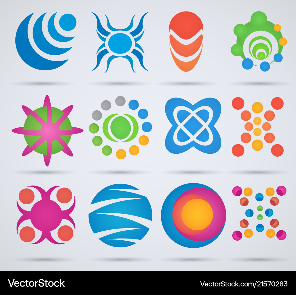 Abstract icons set of for design Royalty Free Vector Image