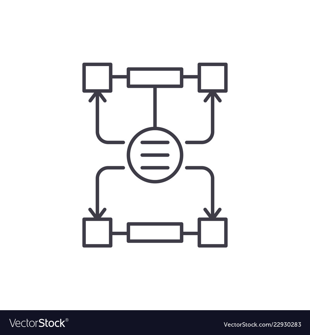Algorithm of decisions line icon concept Vector Image