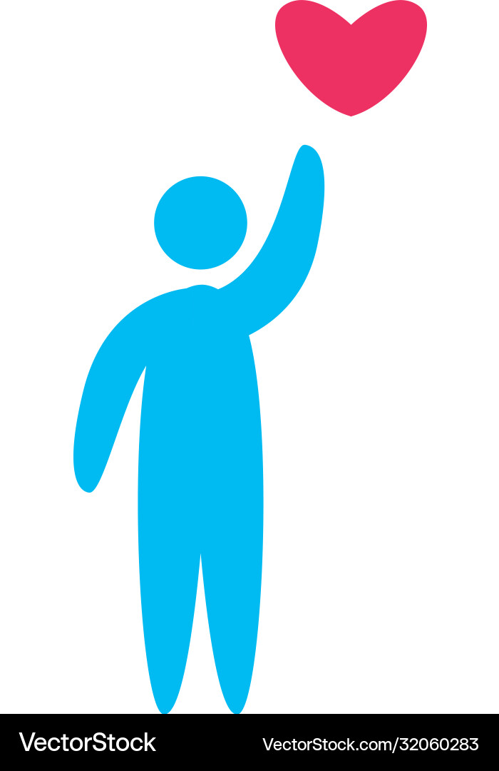 Avatar person with heart flat style icon Vector Image