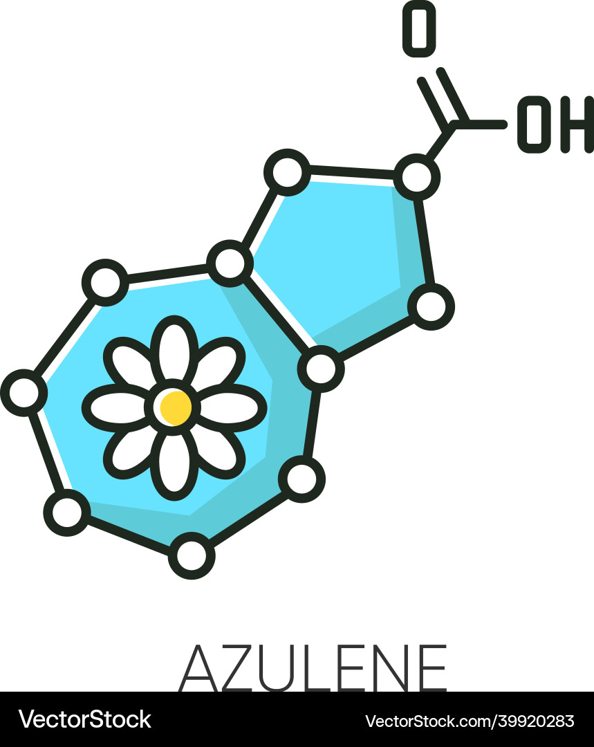 Azulene rgb color icon scientific compound Vector Image