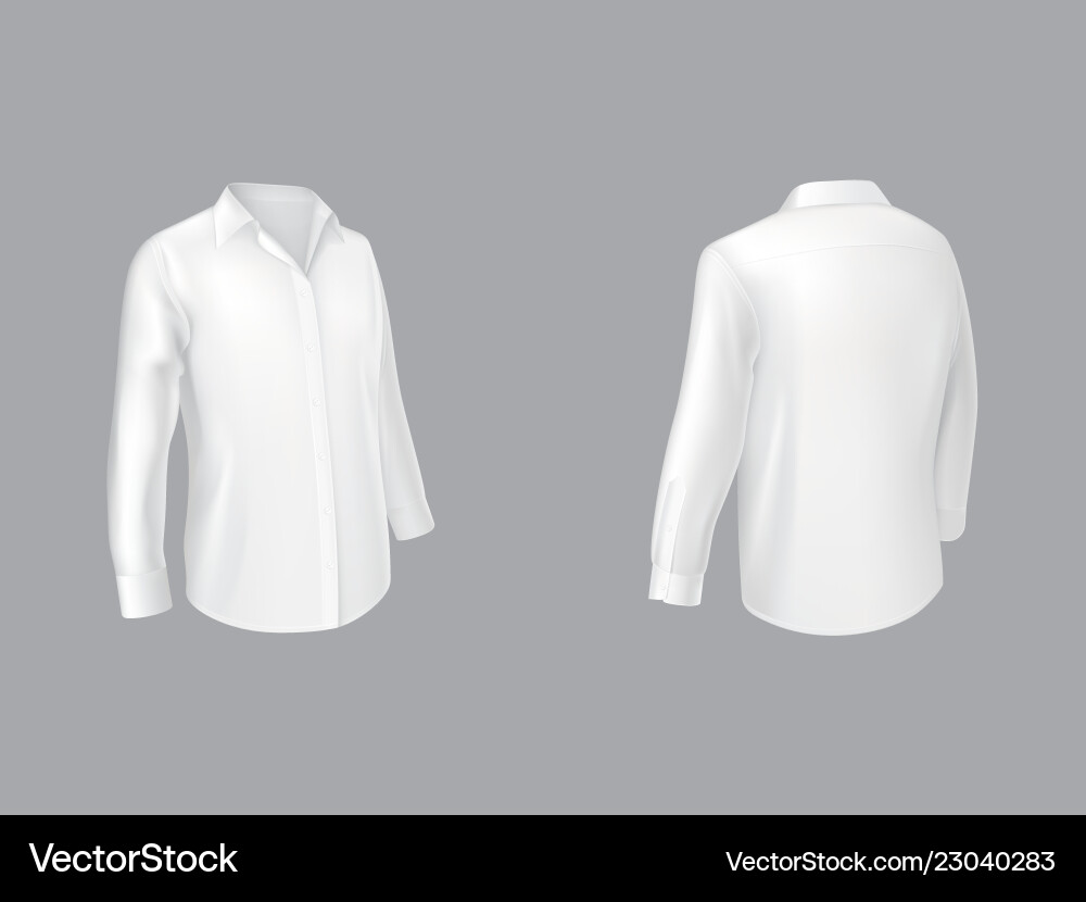 Classic white shirt two sides view Royalty Free Vector Image