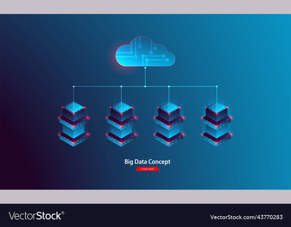 Cloud computing storage hosting services concept Vector Image