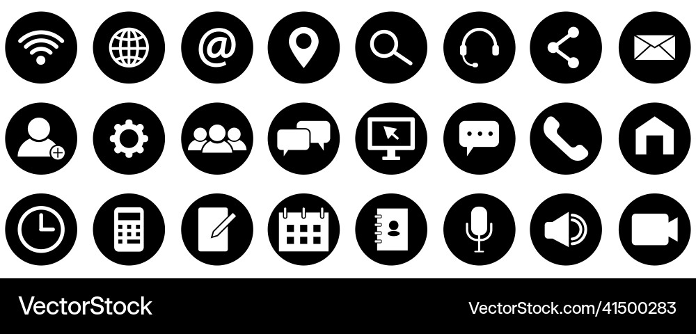 Communication icons set phone icon set call icon Vector Image
