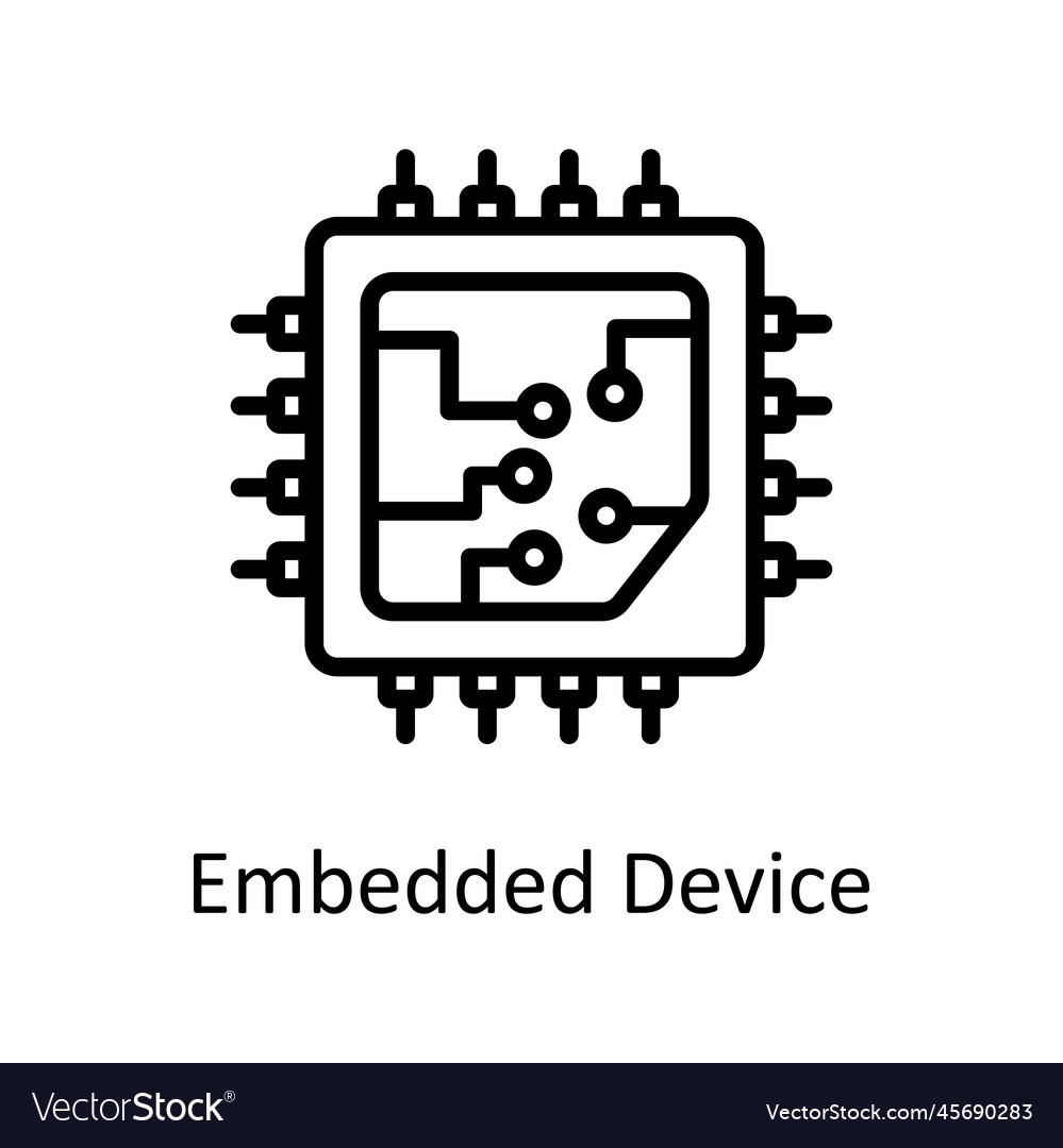 Embedded device outline icon design Royalty Free Vector