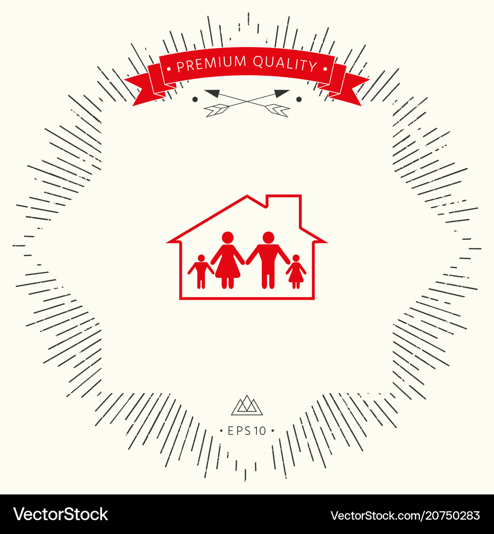 Family home icon Royalty Free Vector Image - VectorStock