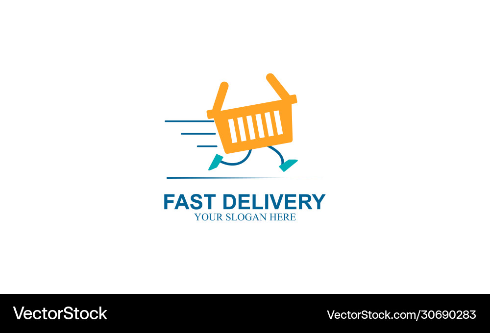 Fast delivery logo design food service Royalty Free Vector