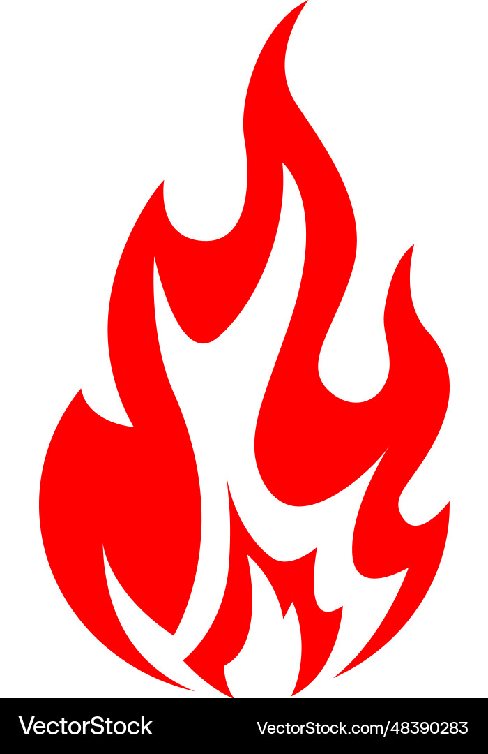Fire icon red color symbol or emblem Royalty Free Vector