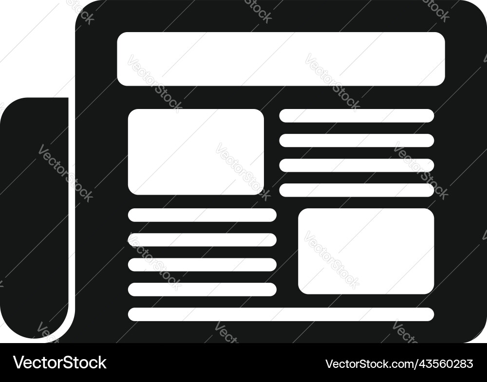 Front newspaper icon simple news paper Royalty Free Vector