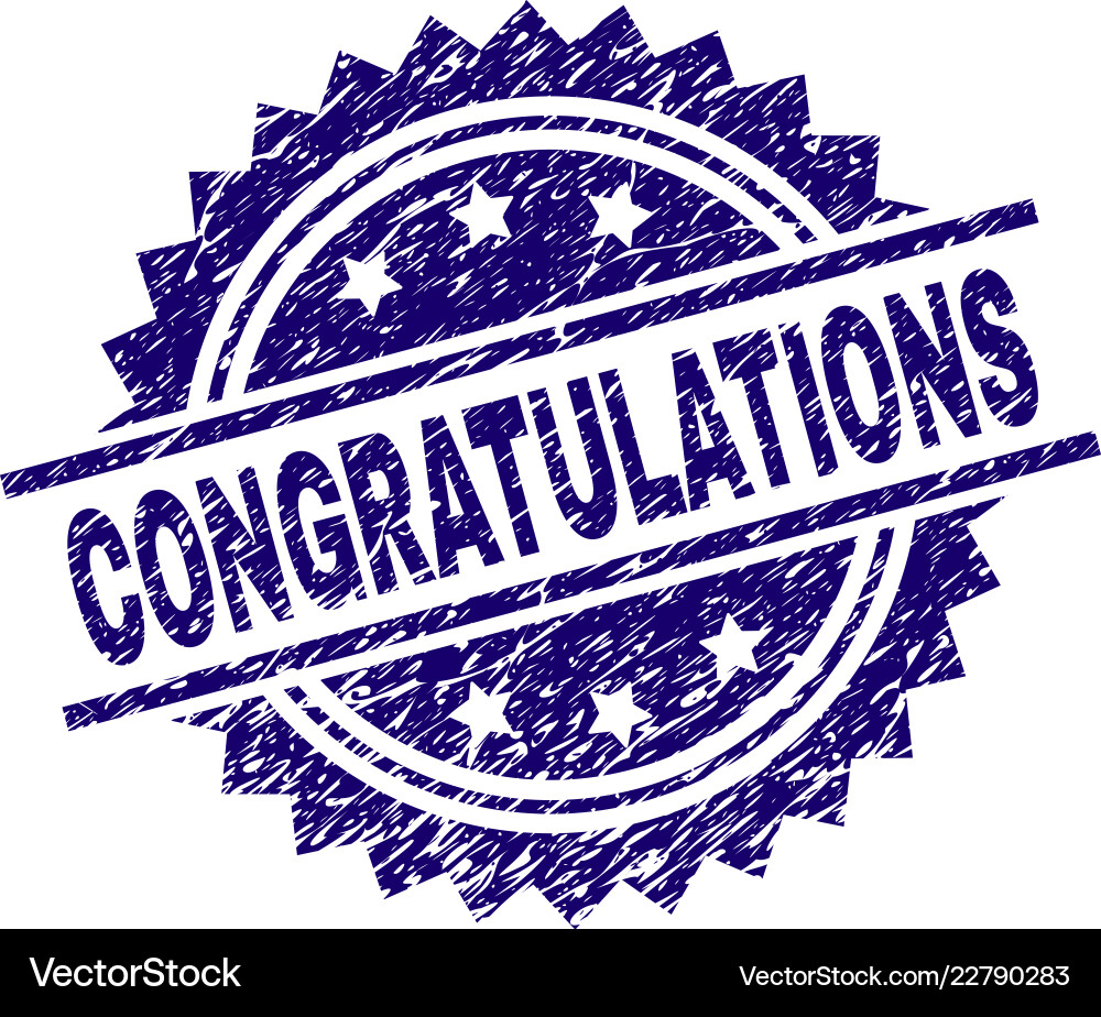 Grunge textured congratulations stamp seal Vector Image