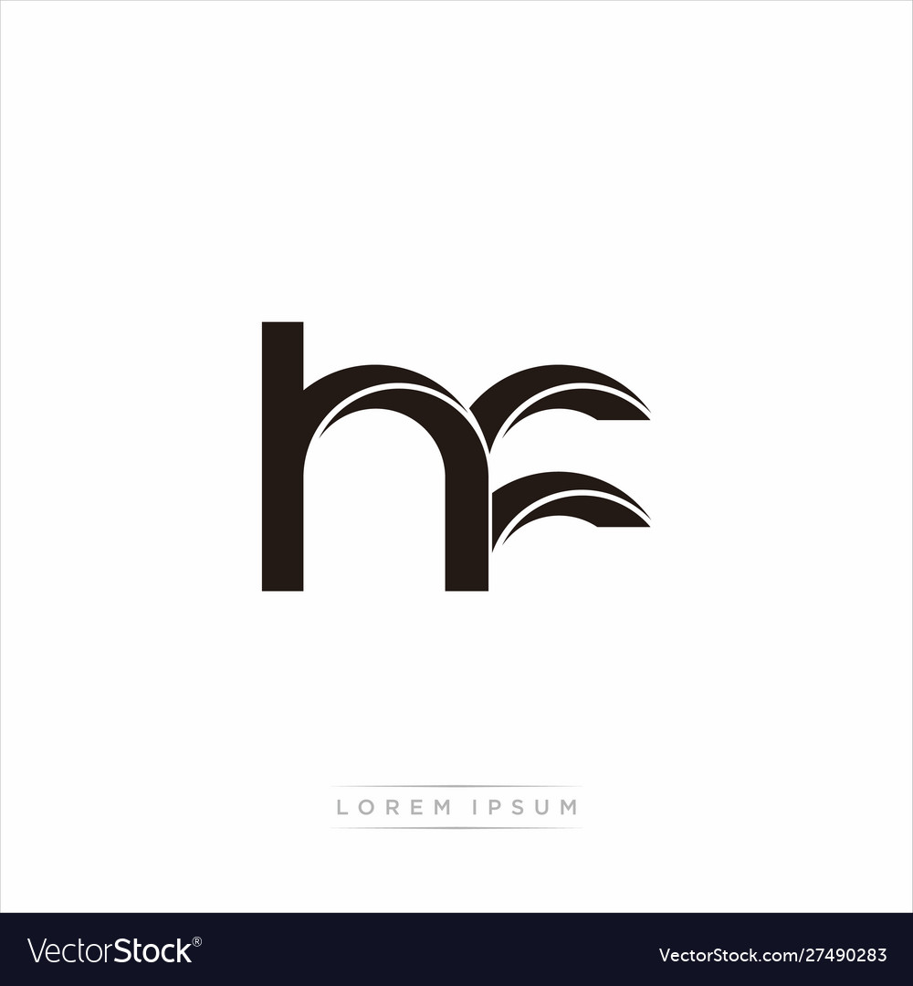 Hf initial letter split lowercase modern monogram Vector Image