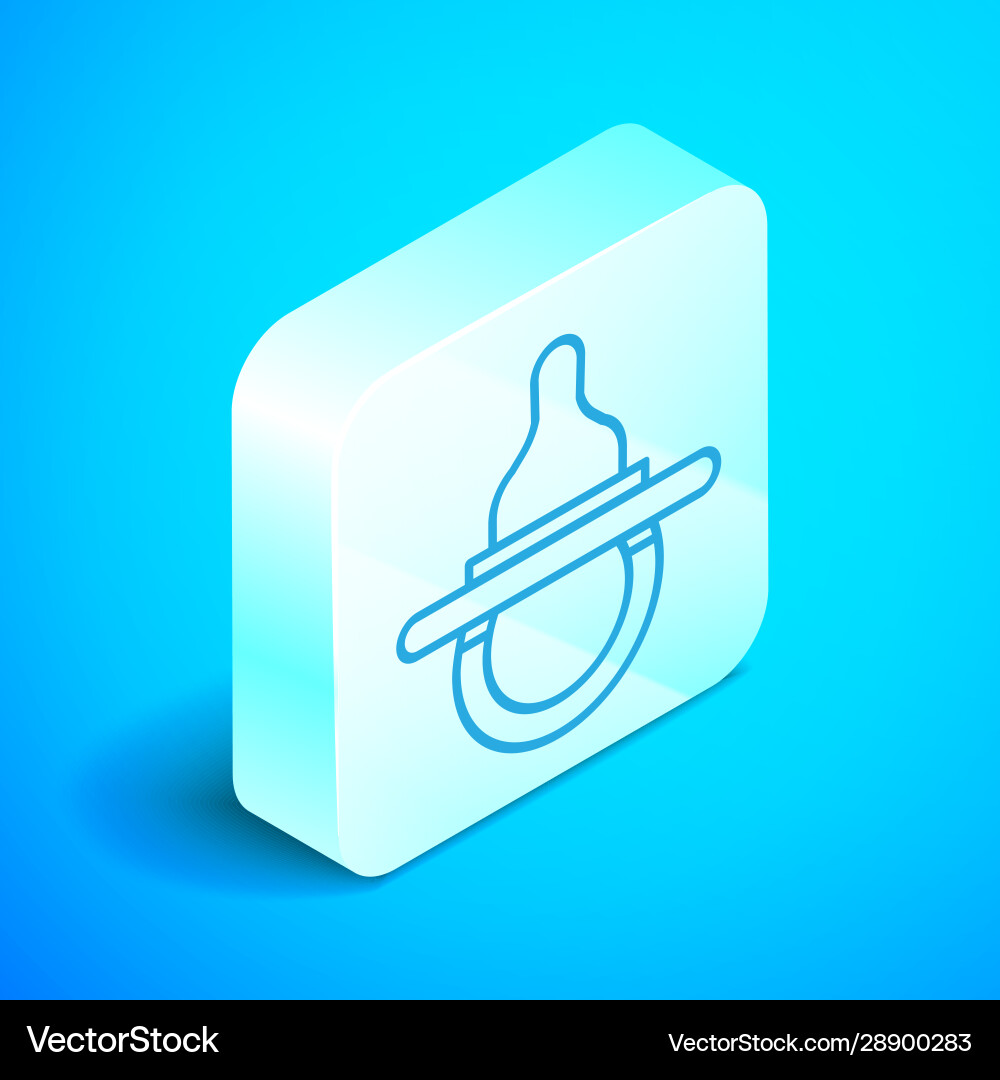 Isometric line baby dummy pacifier icon isolated Vector Image