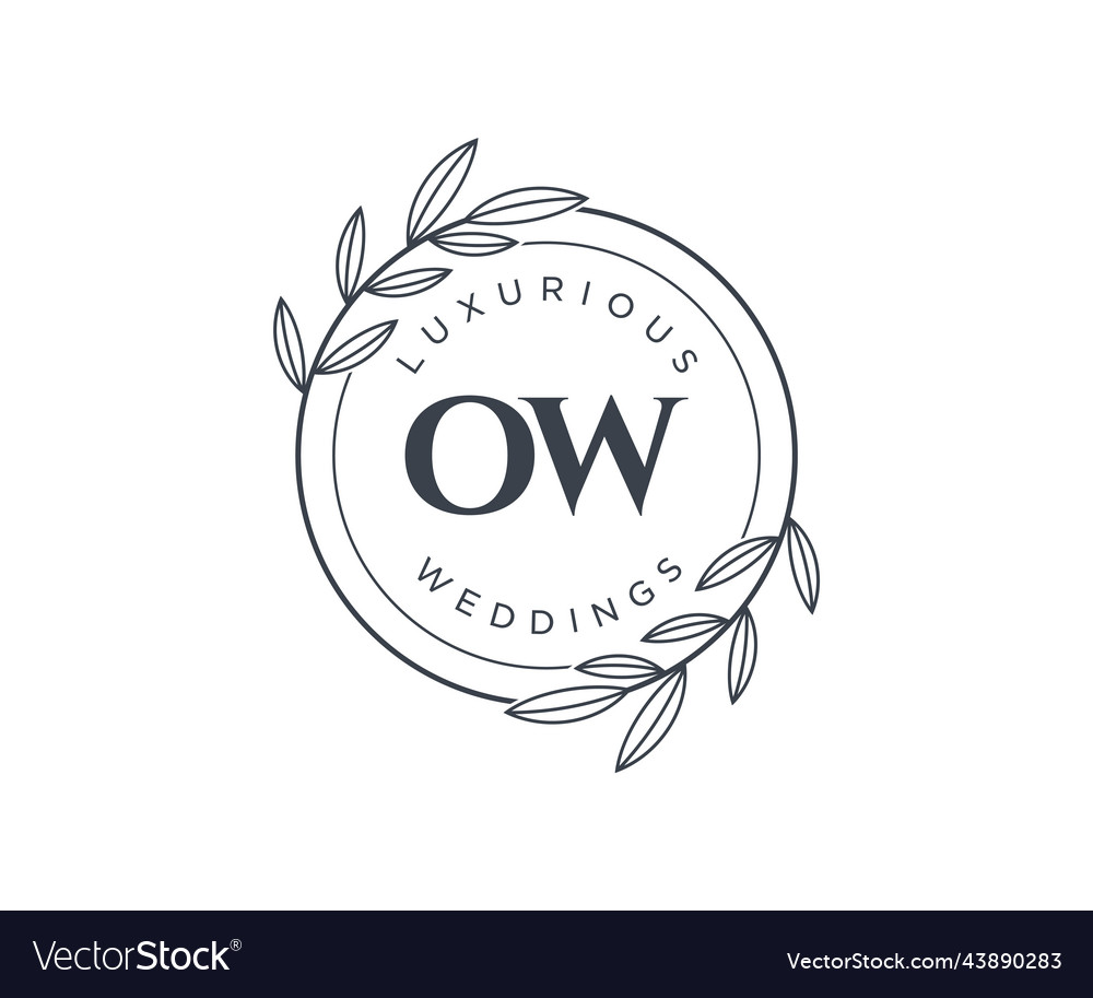 Ow initials letter wedding monogram logos Vector Image