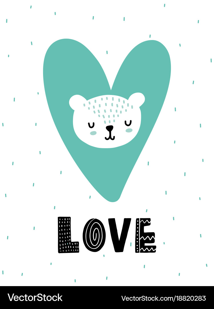 Scandinavian kids card Royalty Free Vector Image