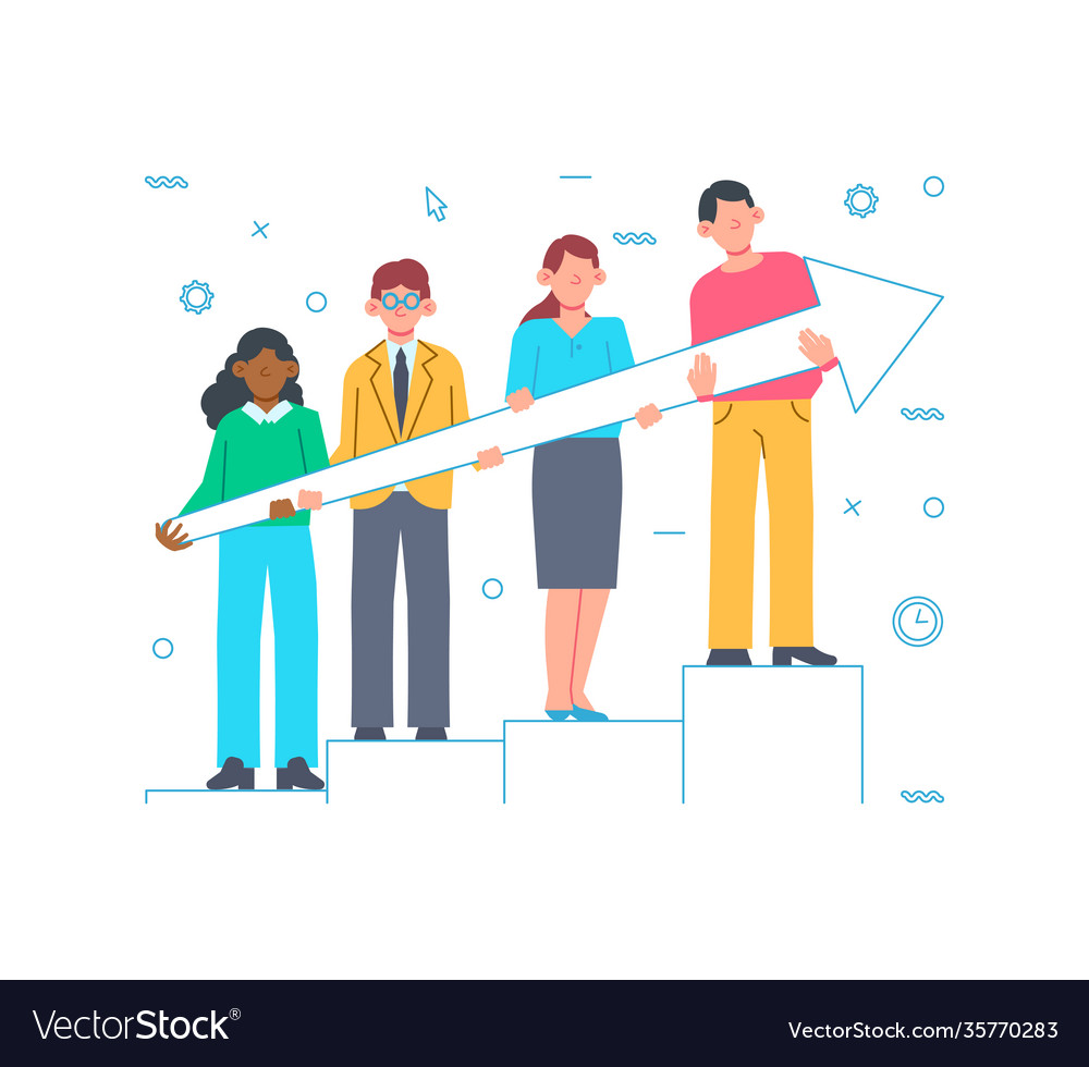 Team work concept Royalty Free Vector Image - VectorStock