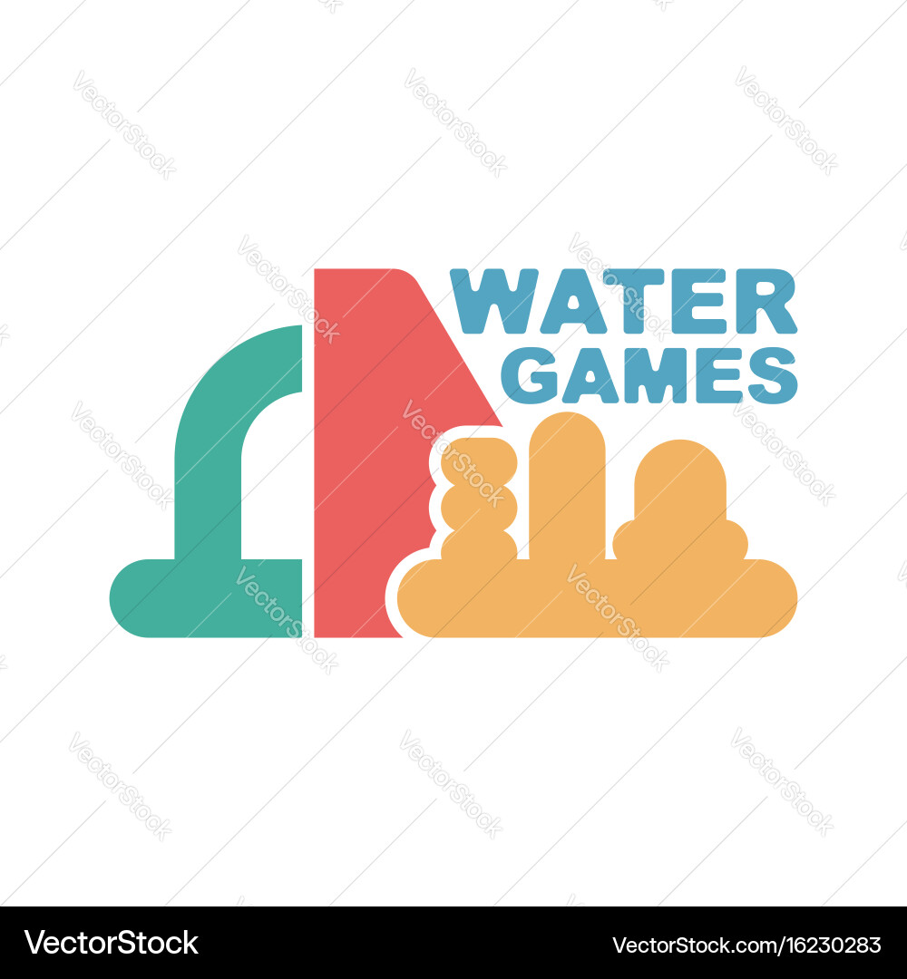 Water games logo emblem for inflatable park Vector Image