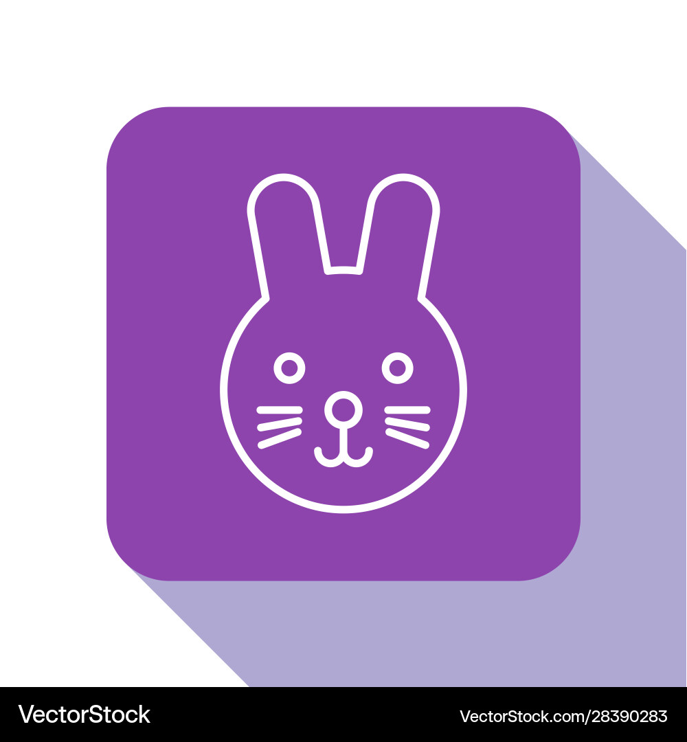 White line rabbit zodiac sign icon isolated Vector Image