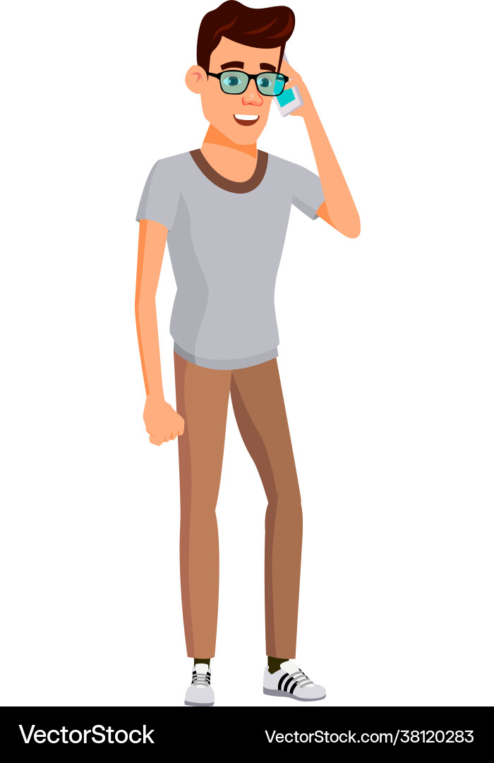 Young man freelancer negotiate working conditions Vector Image