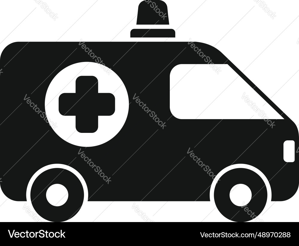 Ambulance car icon simple help people Royalty Free Vector