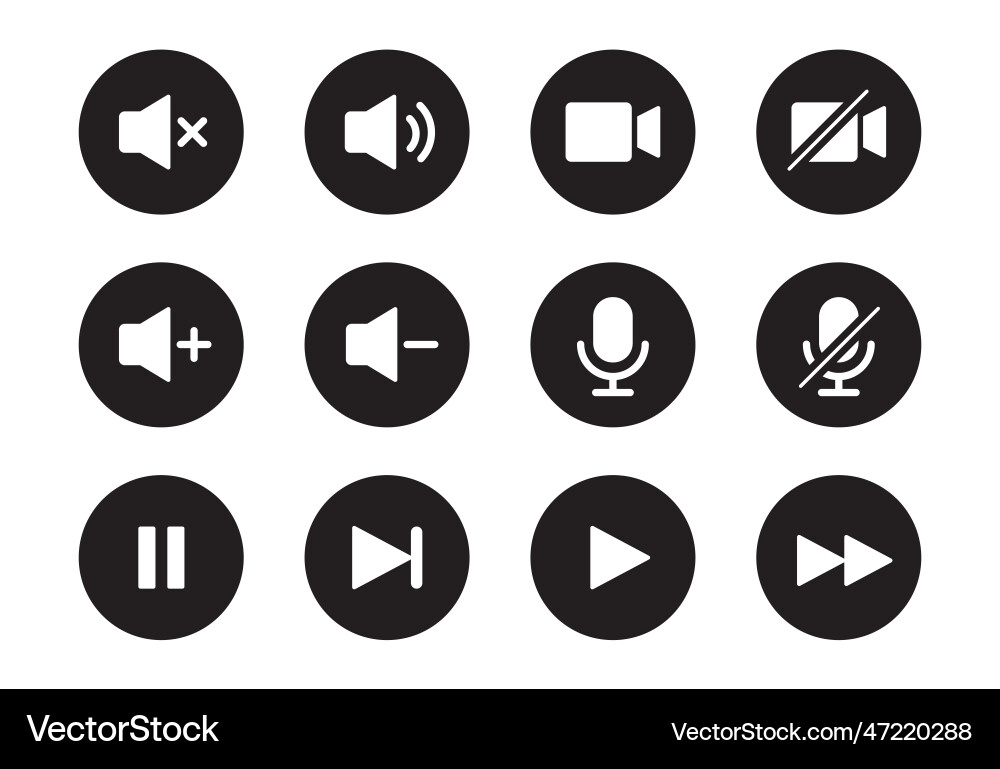 Audio video music player button icon sound Vector Image