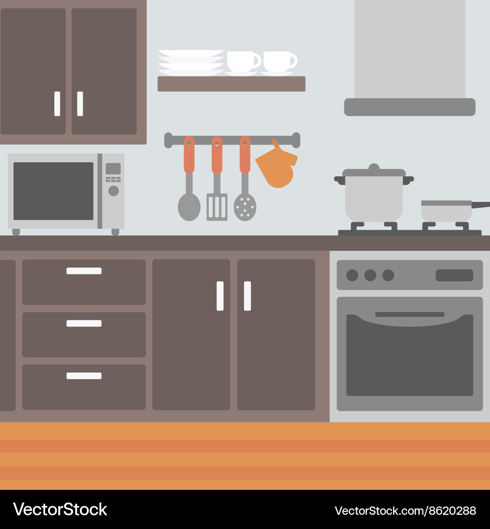 Background of kitchen with appliances Royalty Free Vector