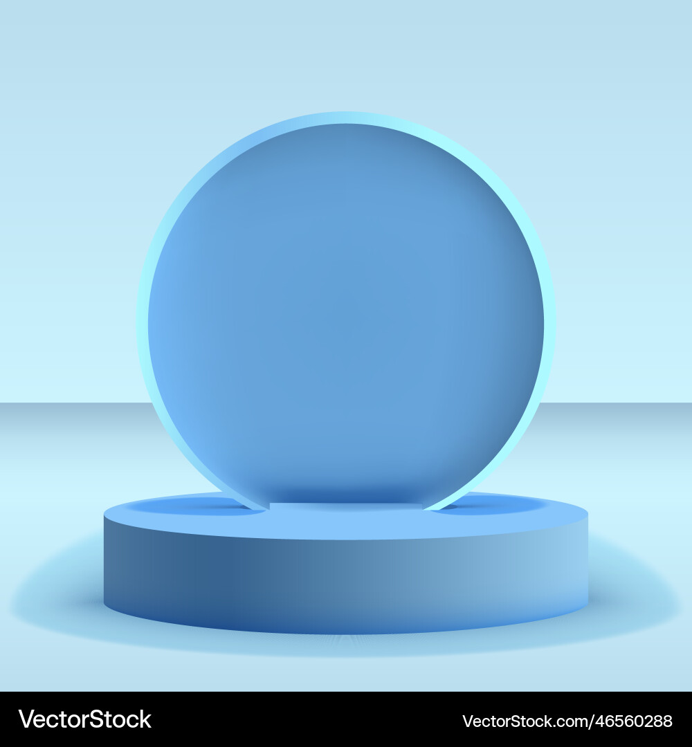 Blue tone realistic stage podium pedestal Vector Image