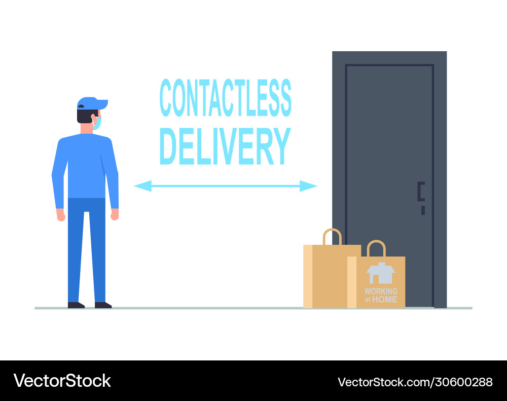 Contactless delivery Royalty Free Vector Image