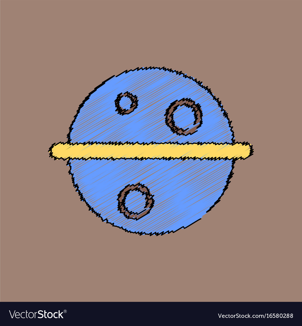 Flat icon design collection space planet Vector Image