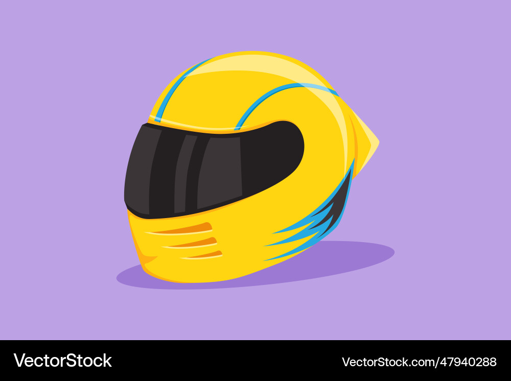 Graphic flat design drawing motor racing helmet Vector Image