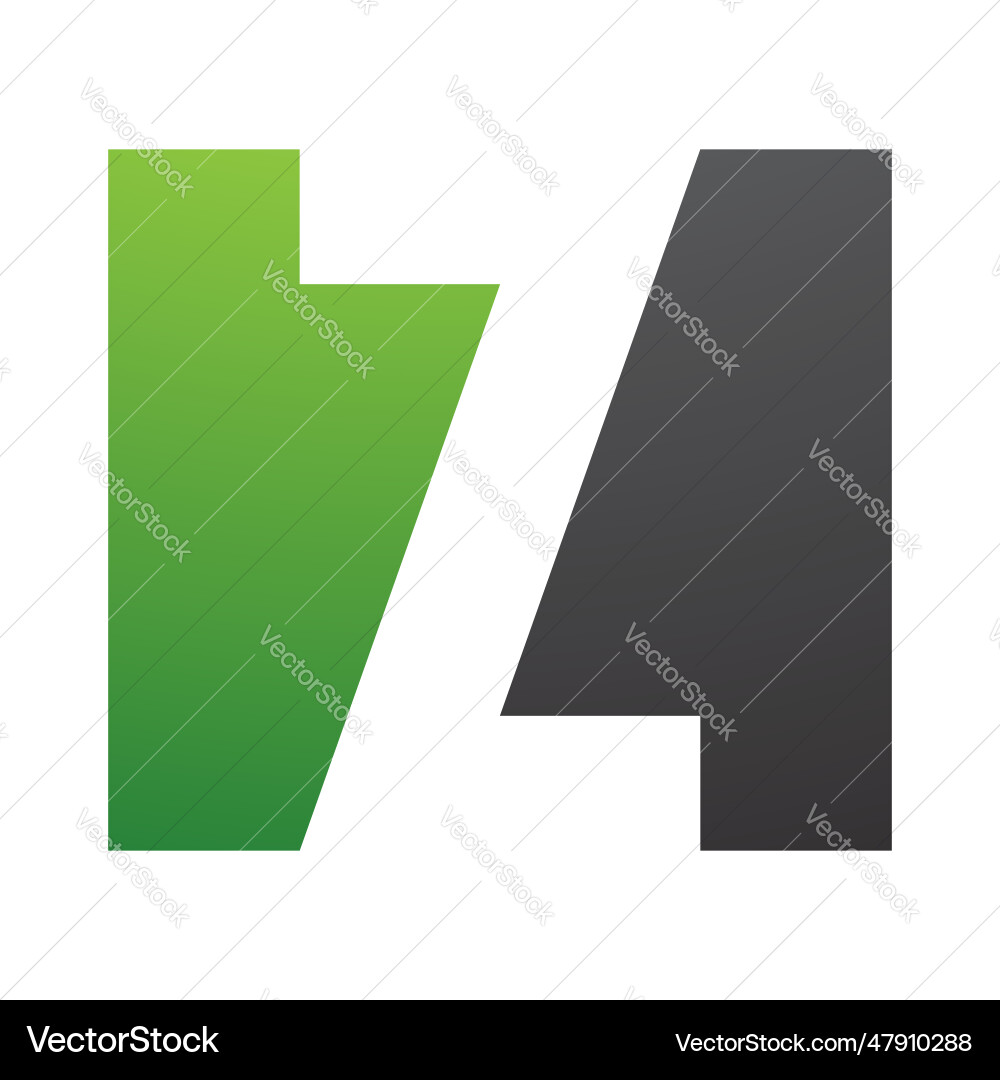 Green and black rectangle shaped letter z icon Vector Image