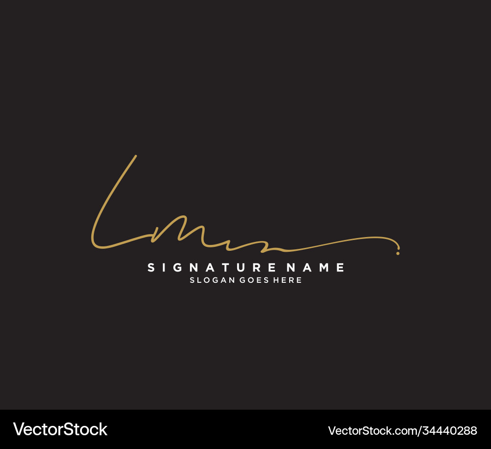 Letter lm signature logo template Royalty Free Vector Image