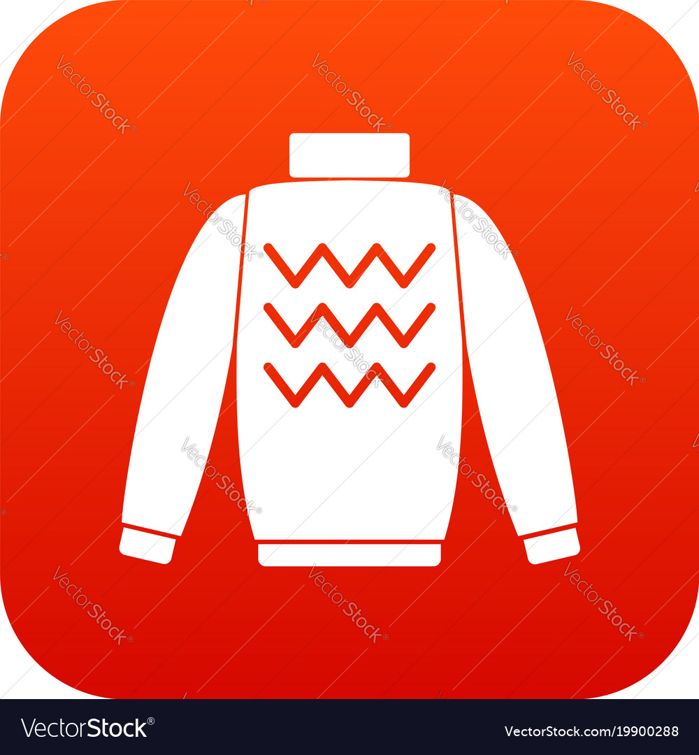 Pullover icon digital red Royalty Free Vector Image