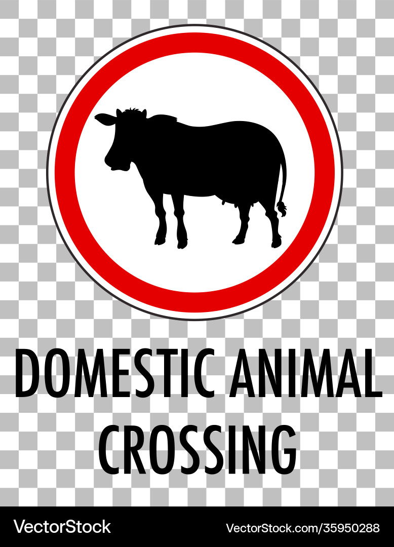 Red traffic sign on transparent background Vector Image