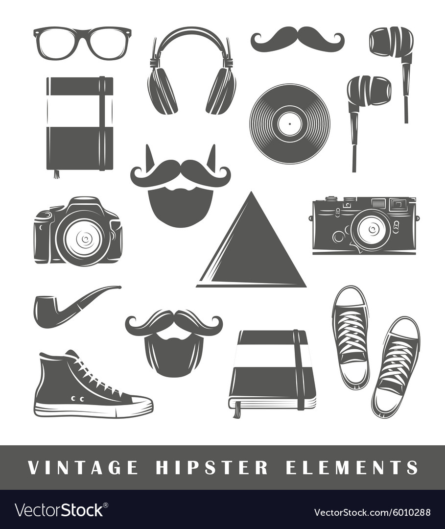 Retro hipster elements Royalty Free Vector Image
