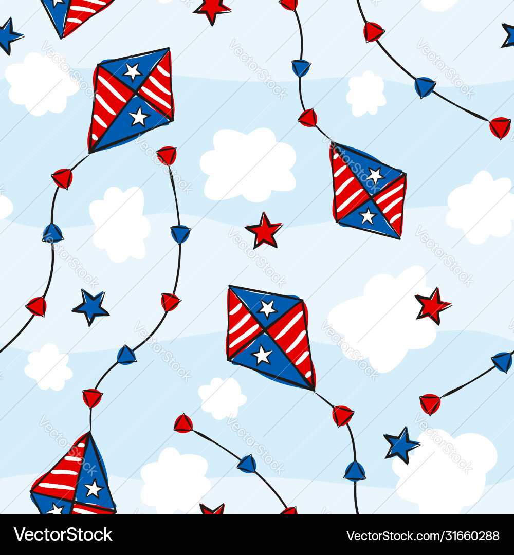 Seamless kids pattern for usa independence day Vector Image