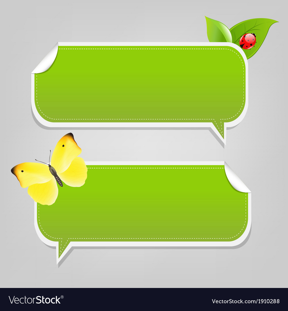 Set nature speech bubble frames Royalty Free Vector Image