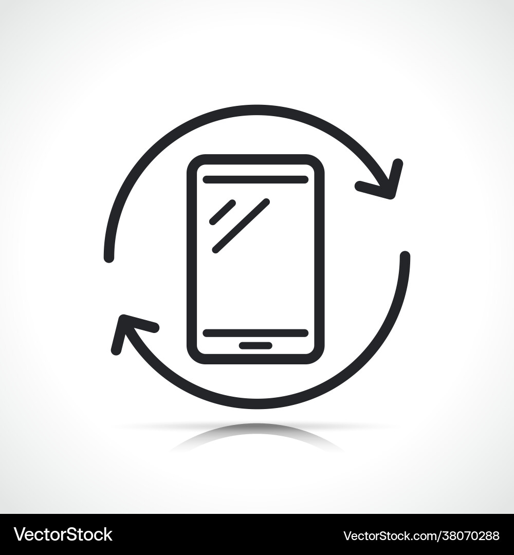 Smartphone and arrows lline icon Royalty Free Vector Image