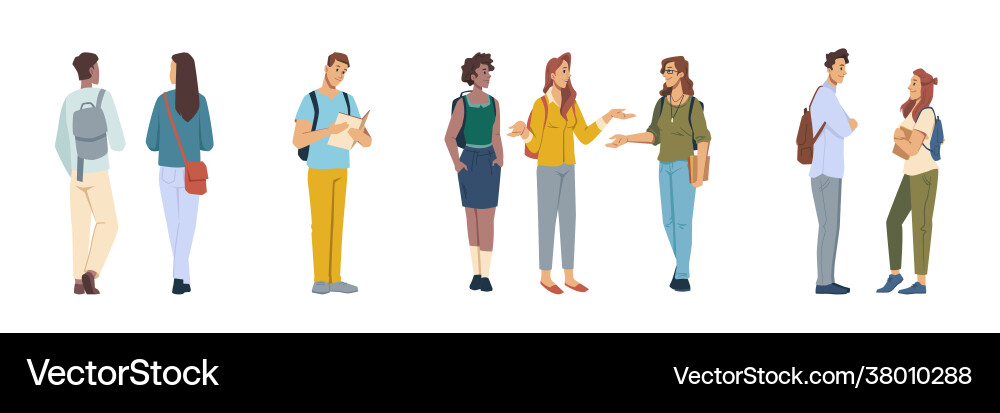 University or college students reading and talking